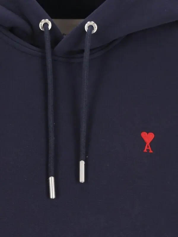 AMI Paris Cotton Hoodie - Blue
