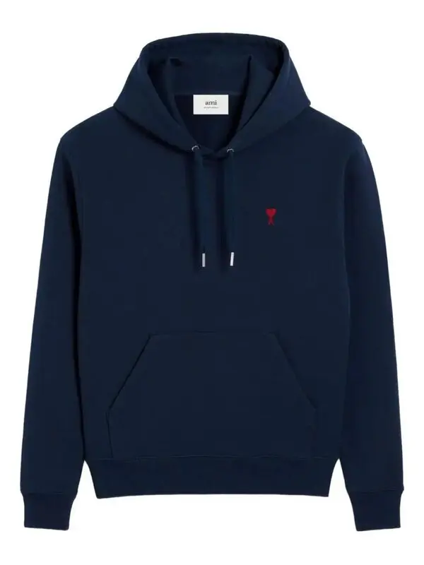 AMI Paris Cotton Hoodie - Blue