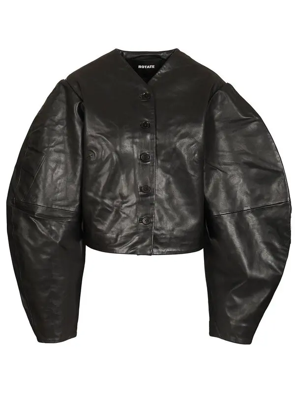 ROTATE BY BIRGER CHRISTENSEN Fitted Leather Jacket