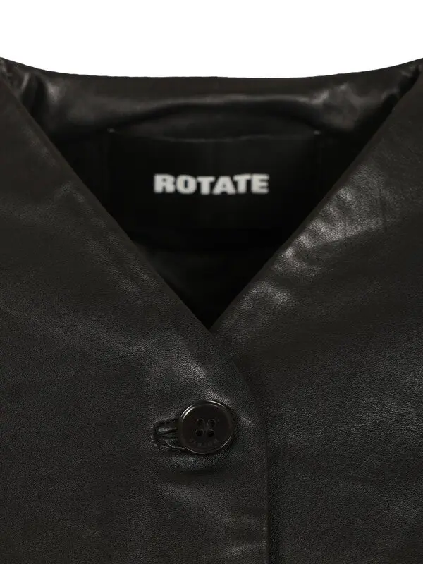 ROTATE BY BIRGER CHRISTENSEN Fitted Leather Jacket - Black