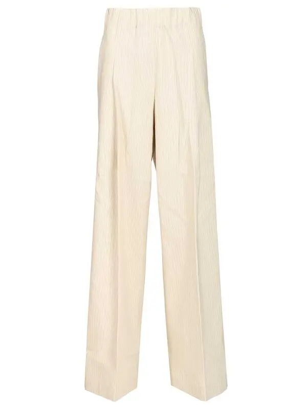Dries Van Noten Striped Wide Leg Trousers - White