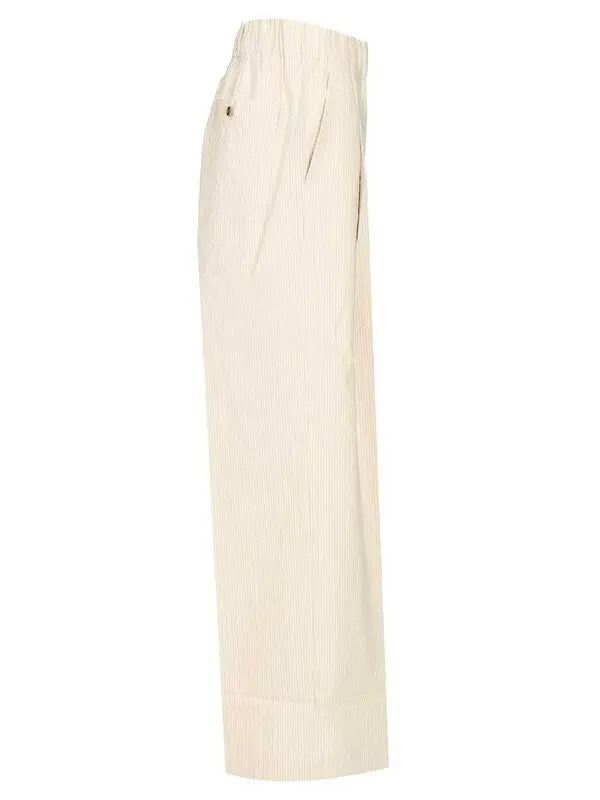 Dries Van Noten Striped Wide Leg Trousers - White