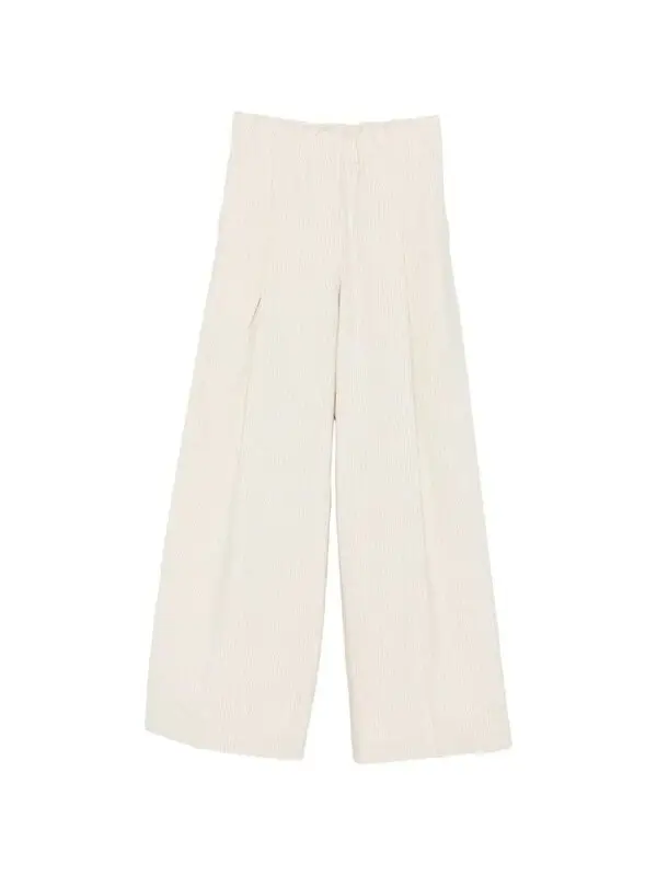 Dries Van Noten Striped Wide Leg Trousers - White