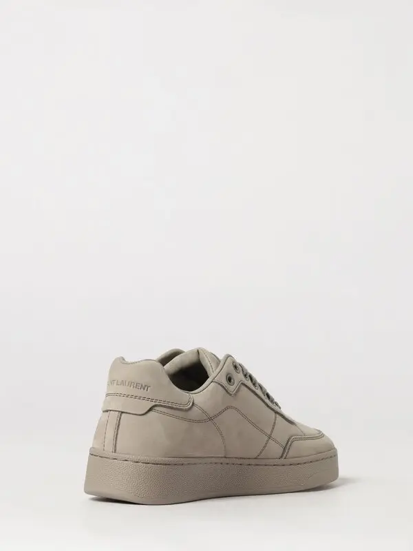 Saint Laurent Sl/61 Low-top Sneakers In Nubuck Leather With Embossed Logo - Gray