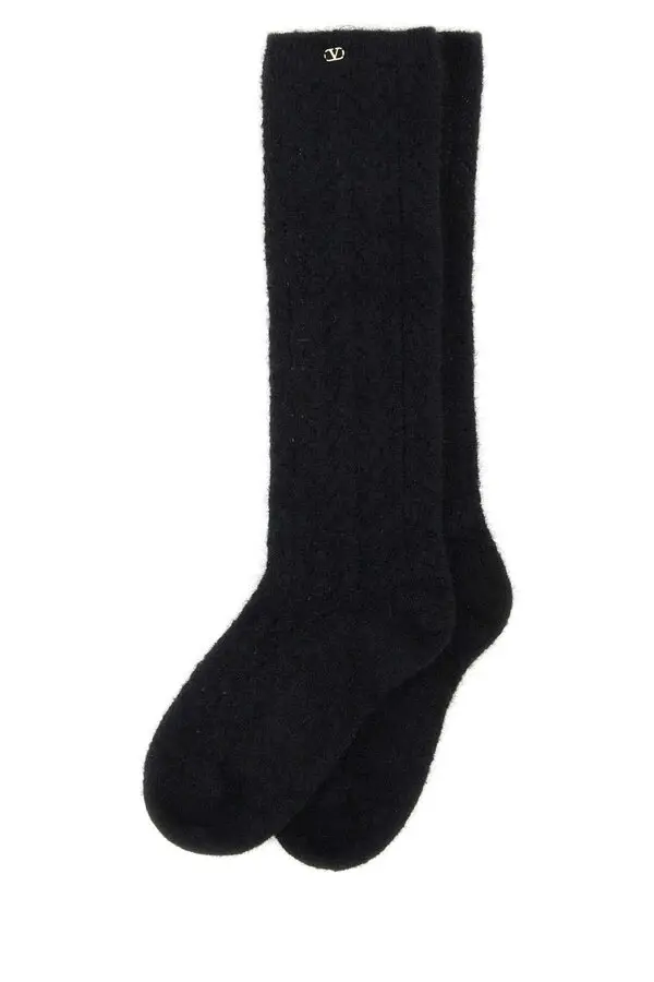 Valentino Garavani Stretch Mohair Blend Socks - Black
