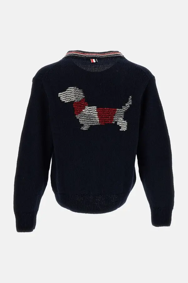 Thom Browne Cardigan Donegal Intarsia Hector Patchwork