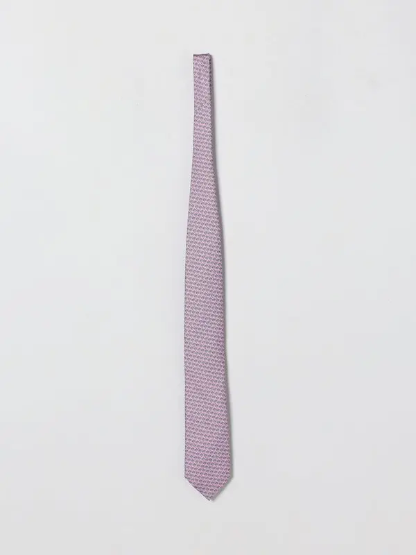 Zegna Silk Tie With All-over Palm Trees Print - Pink