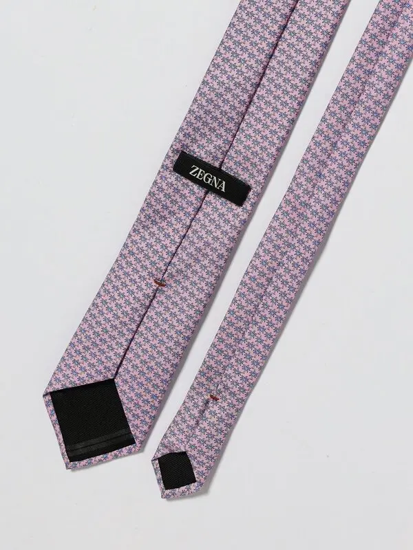 Zegna Silk Tie With All-over Palm Trees Print