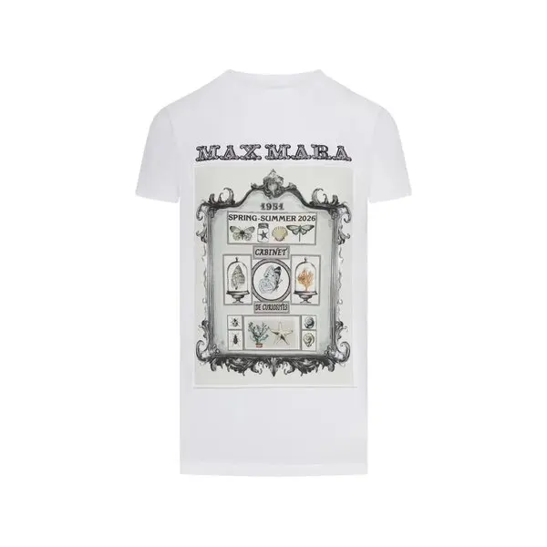 Max Mara Graphic Print Cotton T-shirt - White