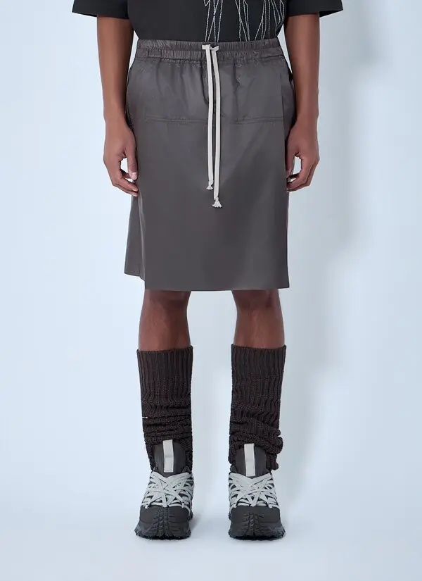 Moncler Rick Owens Drawstring Midi Kilt Shorts