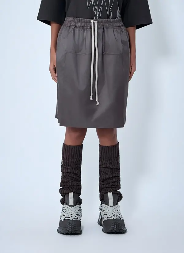 Moncler Rick Owens Drawstring Midi Kilt Shorts - Gray
