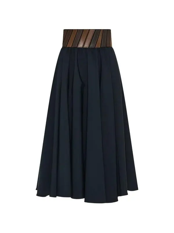 Alaïa Skirt With Leather Inserts - Green