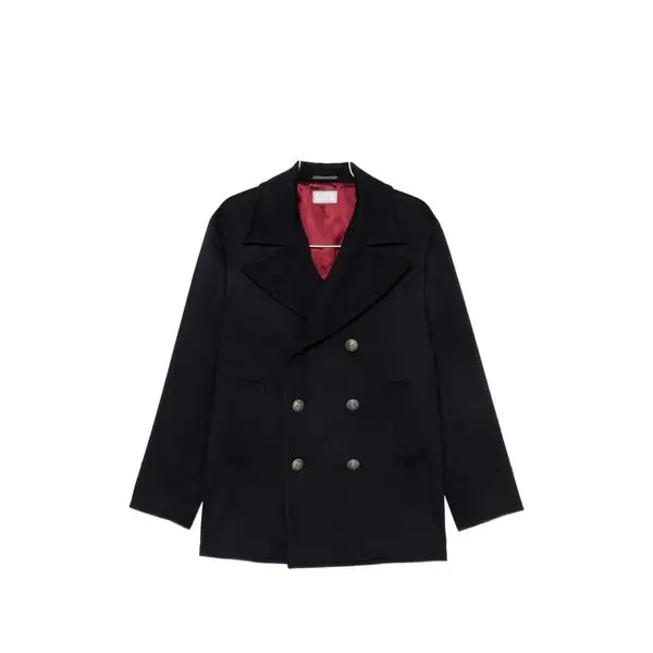 Brunello Cucinelli Virgin Wool Pea Coat - Blue