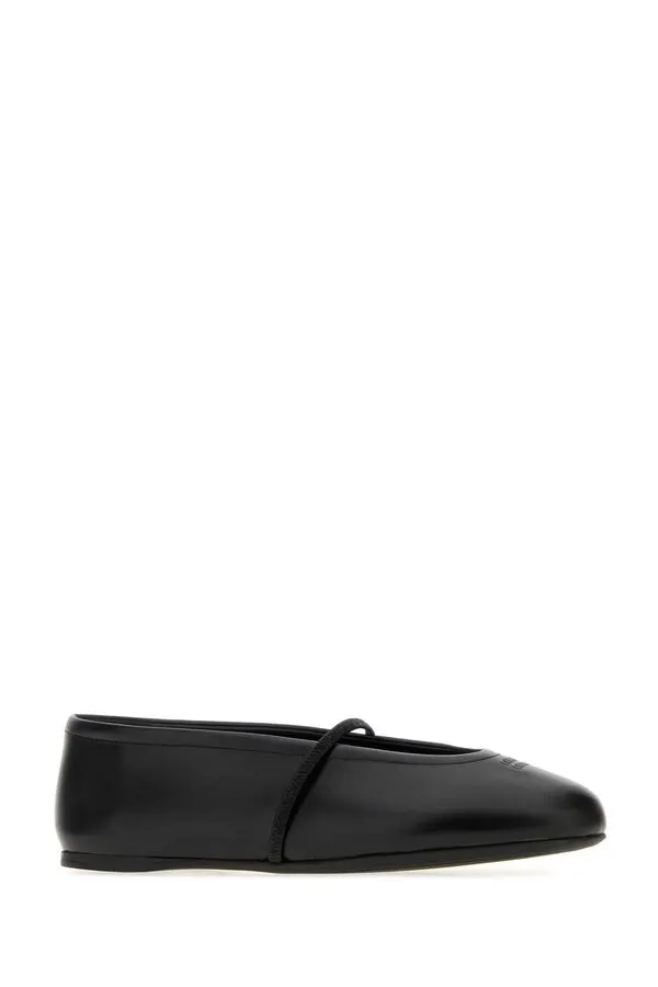 Miu Miu Leather Ballerinas - Black