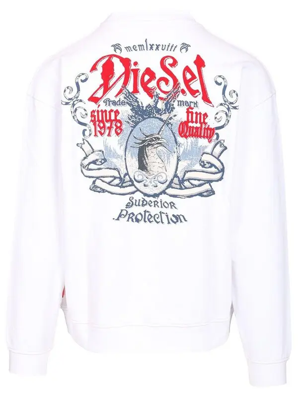 DIESEL® S-boxt-aa2 Cotton Sweatshirt - White
