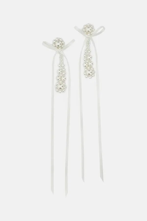 Simone Rocha Victorian Drip Bow Earrings - Multicolor
