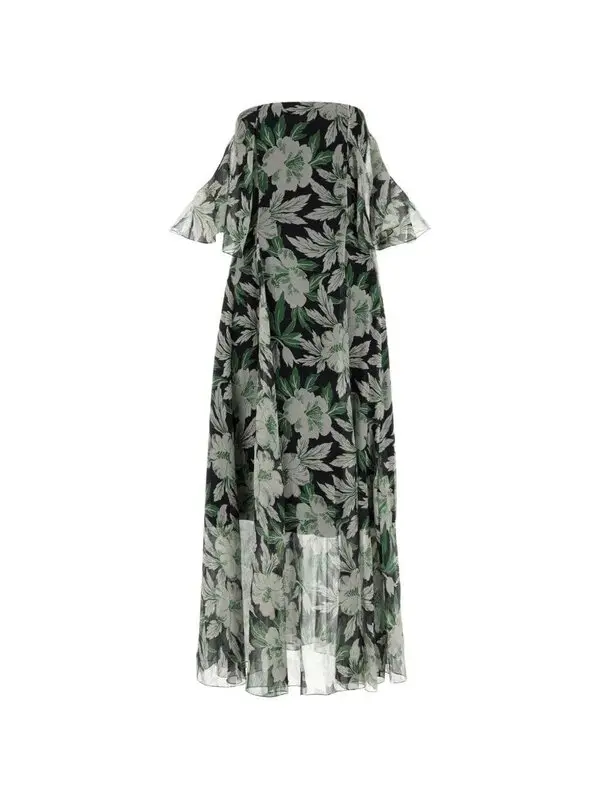 Loewe Long Dress With Floral Print - Multicolor