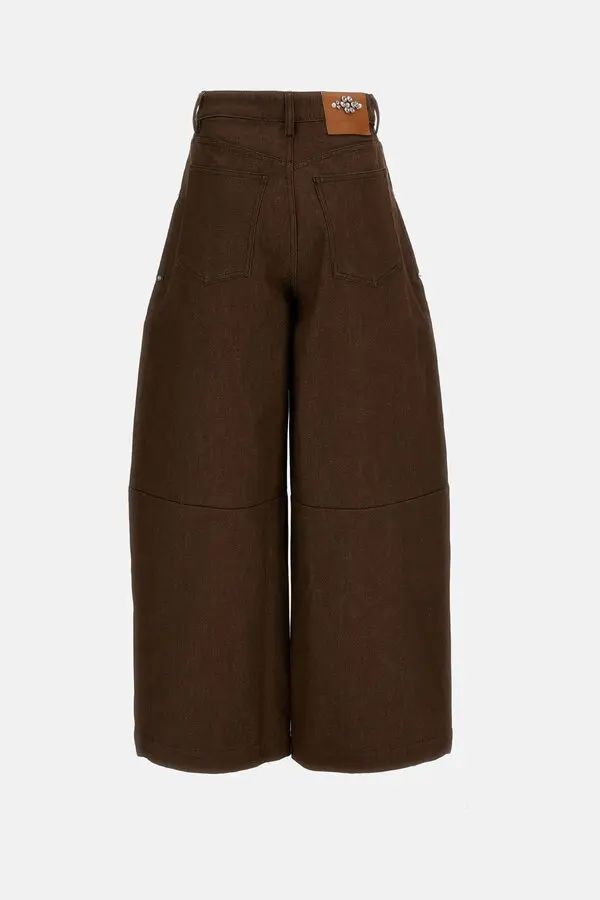 Simone Rocha Wide Leg Utility Curve Jeans W/ Emb - Multicolor