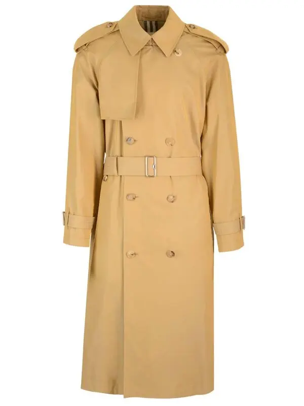 Burberry Long Trench Coat - Cream