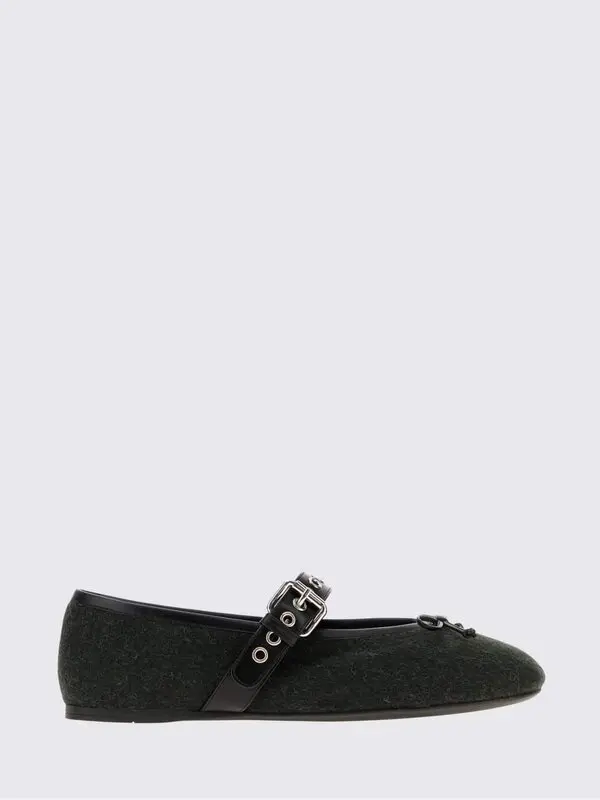 Miu Miu Fabric Ballet Flat - Green