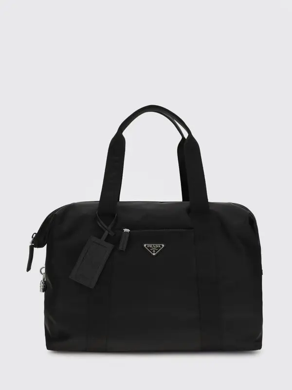Prada Recycled Nylon Duffle Bag With Logo