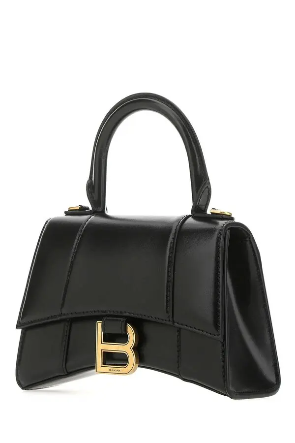 Balenciaga Leather Hourglass Handbag - Black