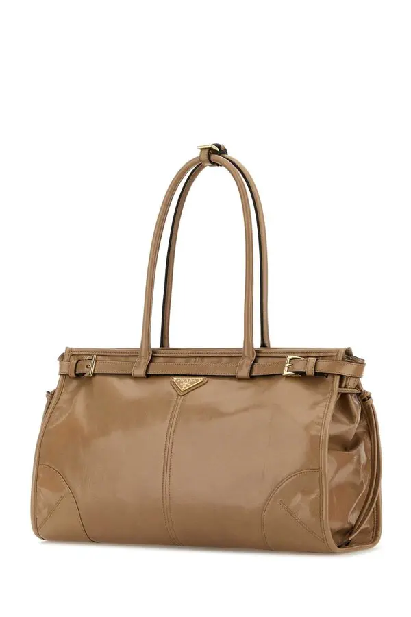 Prada Cappuccino Leather Shoulder Bag