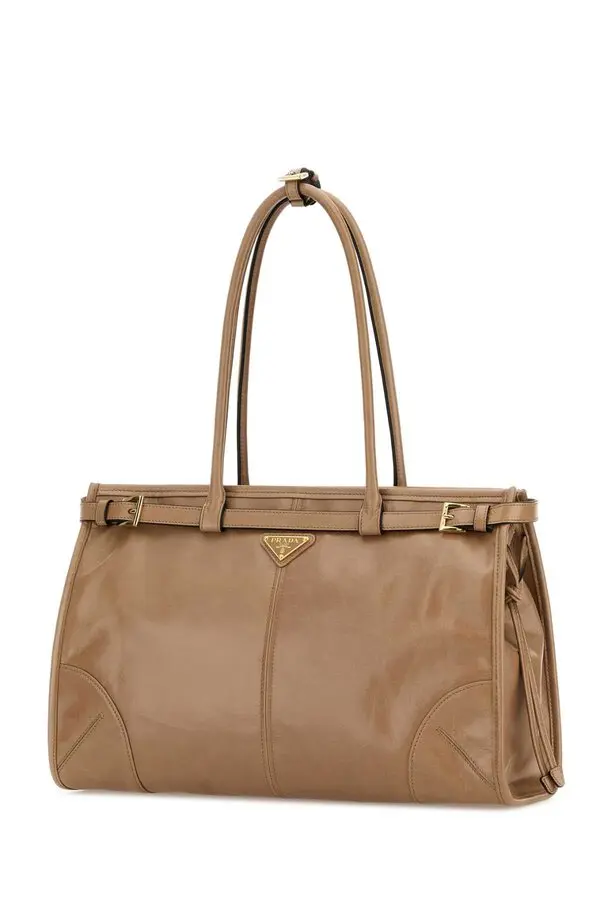 Prada Beige Large Bonnie Shoulder Bag - Brown