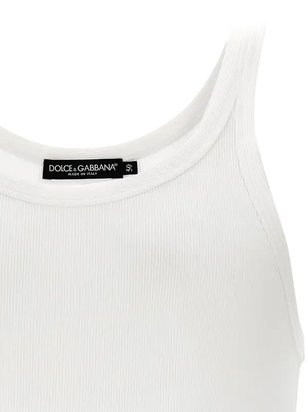 Dolce & Gabbana Ribbed Tank Top - White