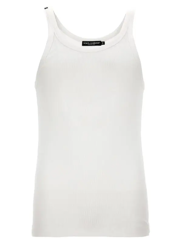 Dolce & Gabbana Ribbed Tank Top - White
