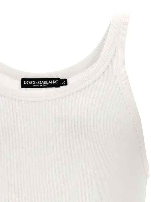 Dolce & Gabbana Ribbed Tank Top - White
