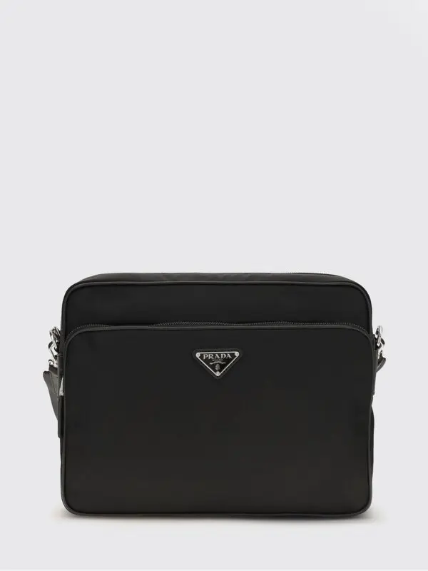 Prada Canvas Shoulder Bag - Black