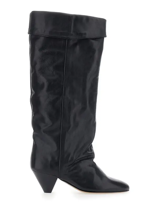 Isabel Marant Étoile Elita-gz Boots With Heel, In Leather, Black - Multicolor