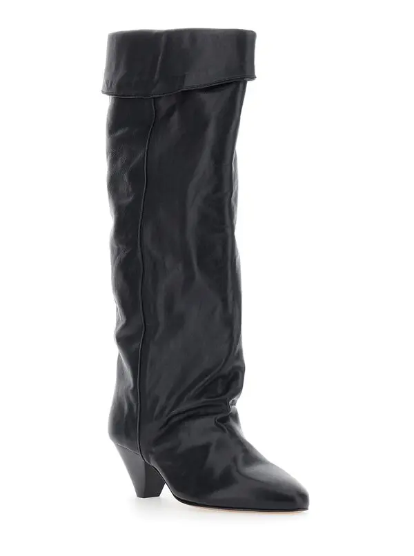 Isabel Marant Étoile Elita-gz Boots With Heel, In Leather, Black - Multicolor