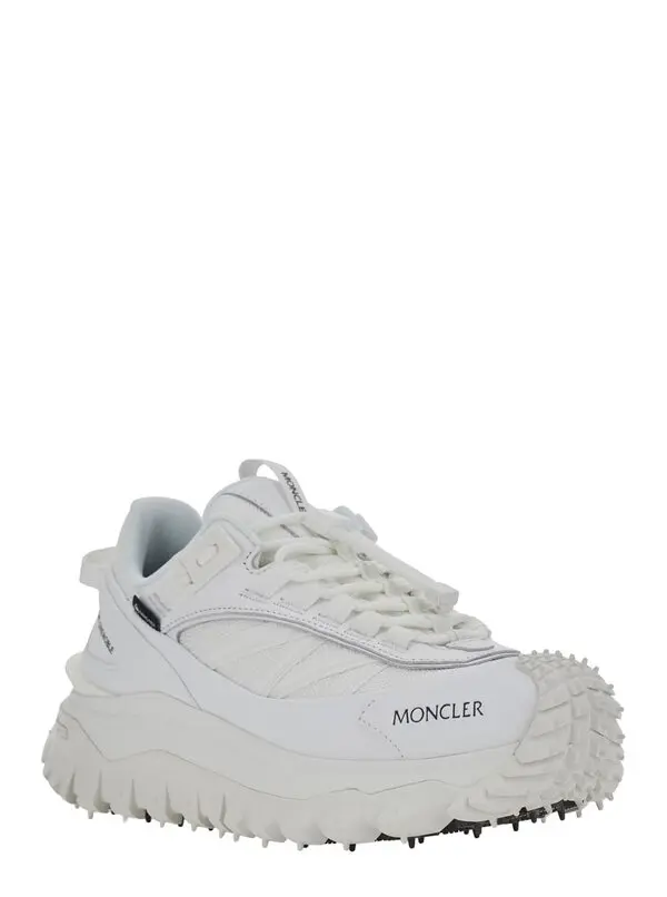 Moncler Trailgrip Gtx' White Sneakers With Logo On The Side And Chunky Rubber Sole In Leather And Tech Fabric For - Multicolor