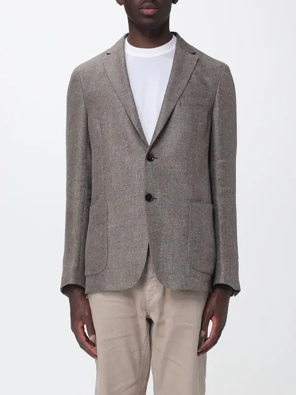 Zegna Linen And Wool Basketweave Single-breasted Blazer