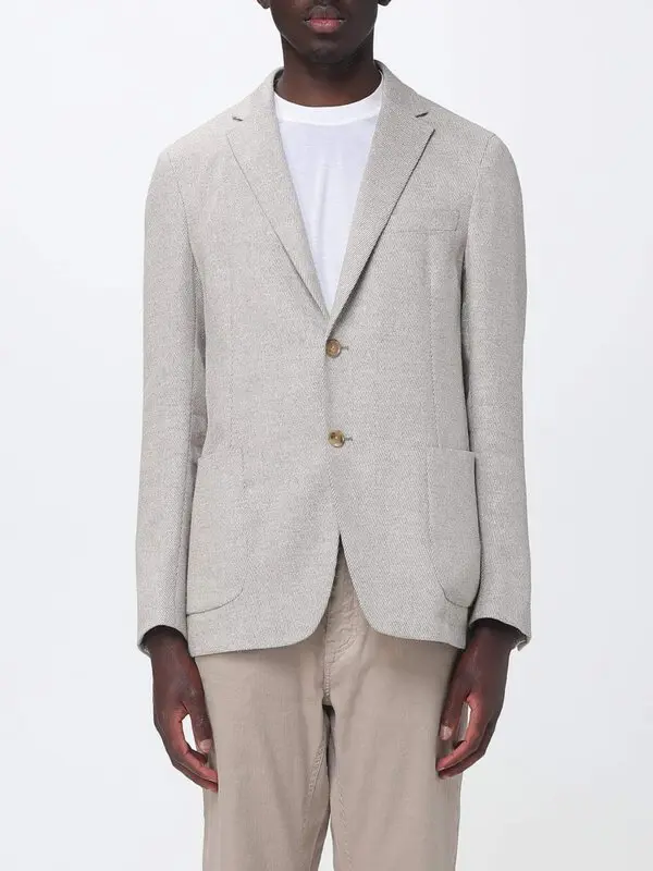 Zegna Chevron Silk, Linen And Wool Single-breasted Blazer