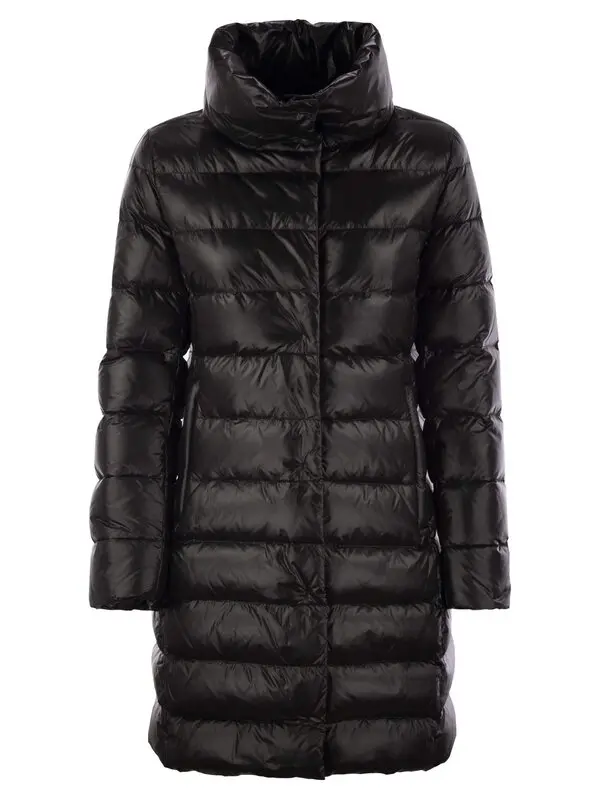 FAY Long Down Jacket With Hook - Black