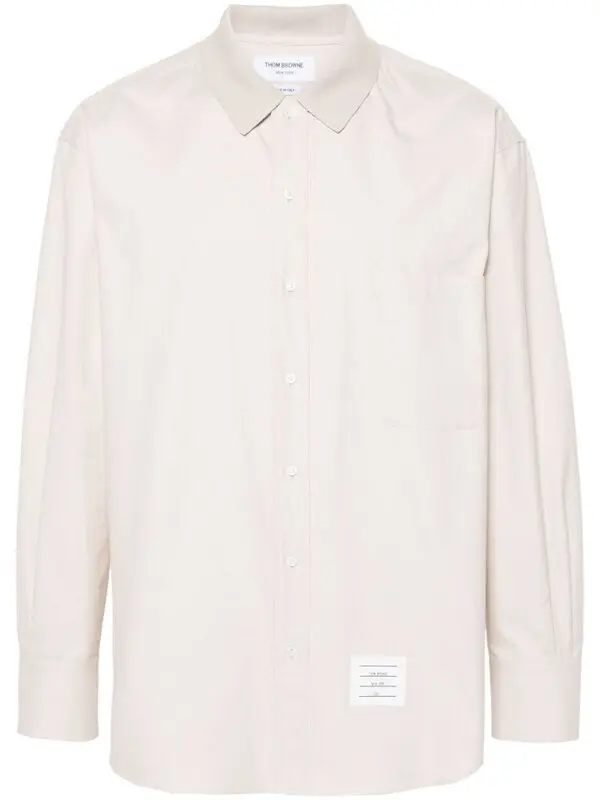 Thom Browne Stripe Cotton Flannel Oversized Shirt
