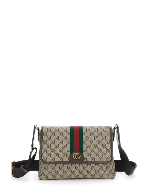 Gucci Beige Crossbody Bag Ophidia With Gg Canvas Tech Fabric For - Multicolor