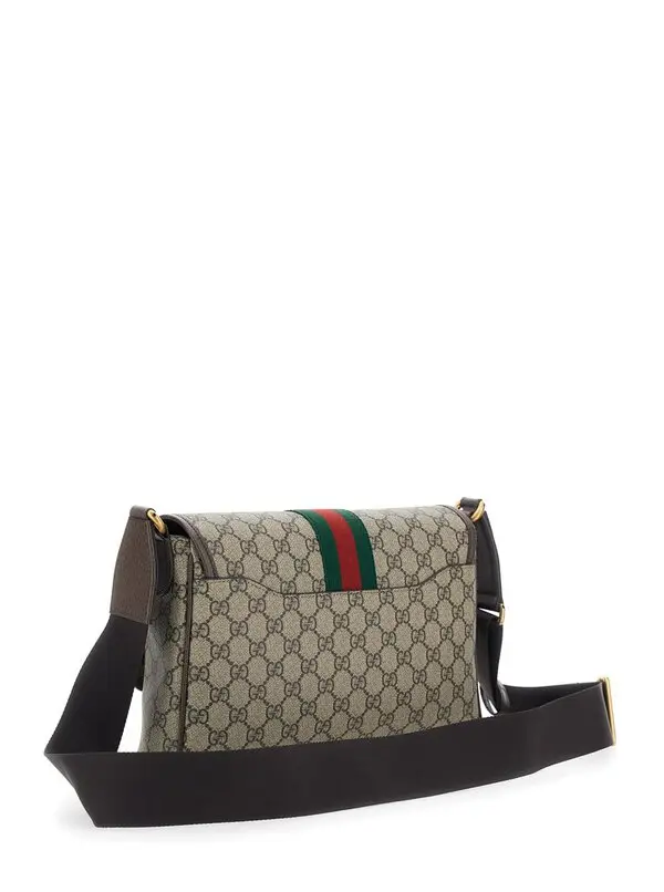Gucci Beige Crossbody Bag Ophidia With Gg Canvas Tech Fabric For - Multicolor