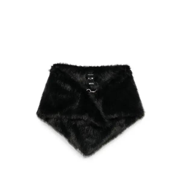 Simone Rocha Faux-fur Triangular Scarf - Black