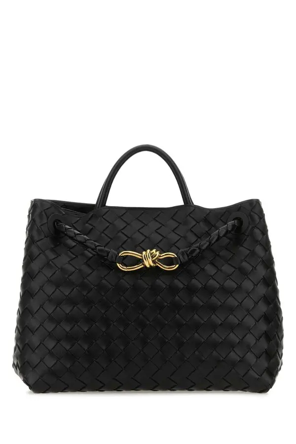 Bottega Veneta Leather Andiamo Medium Handbag - Black