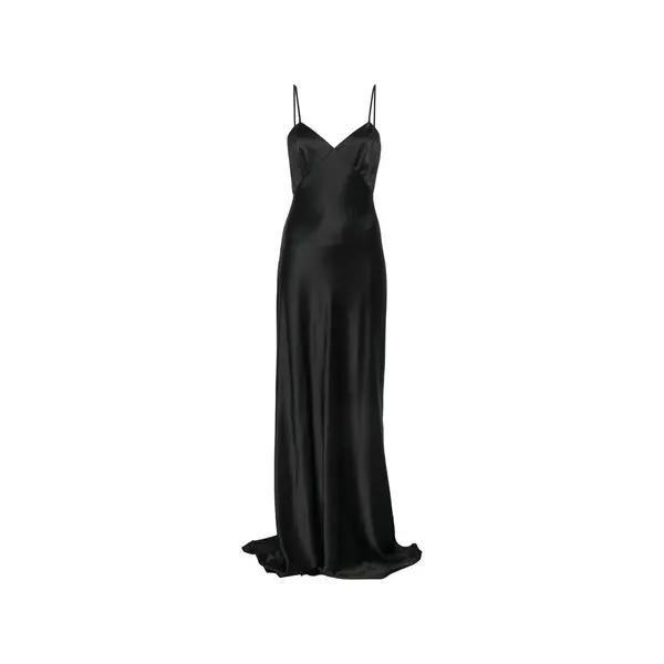 Max Mara Satin Evening Gown - Black