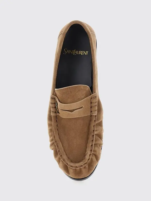 Saint Laurent Calf Leather Loafer - Cream