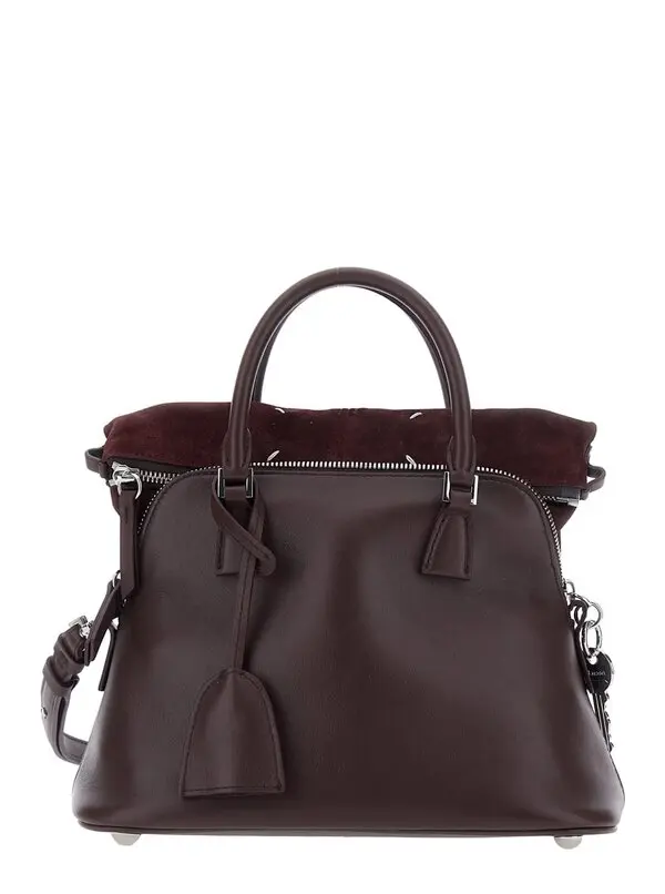 MAISON MARGIELA Bordeaux Handbag With Adjustable And Removable Shoulder Strap In Leather For - Multicolor