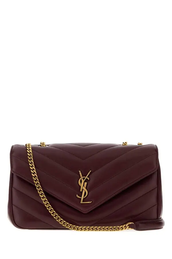 Saint Laurent Leather Medium Loulou Shoulder Bag - Red