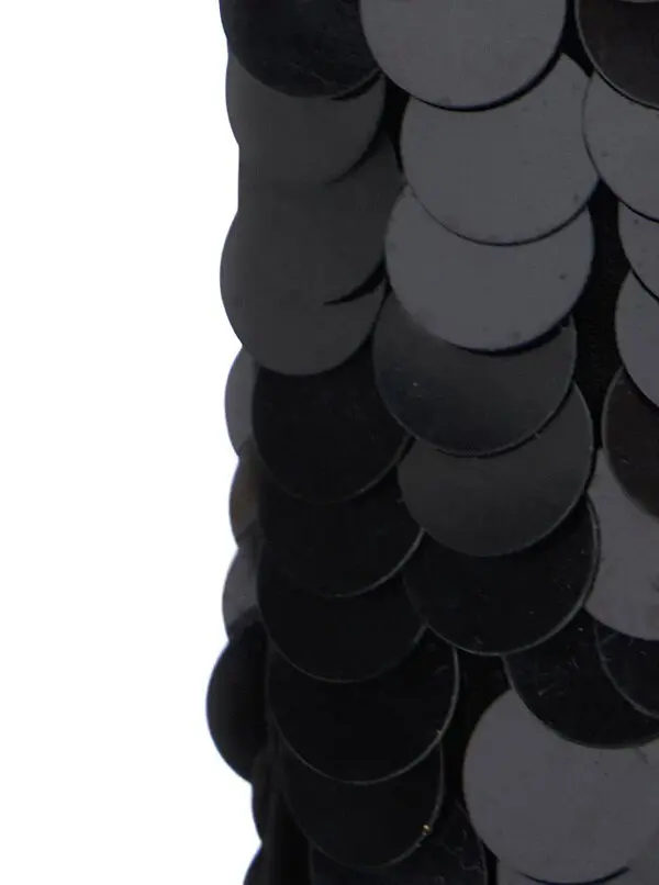 P.a.r.o.s.h Black Scarf With All-over Sequins In Tech Fabric For