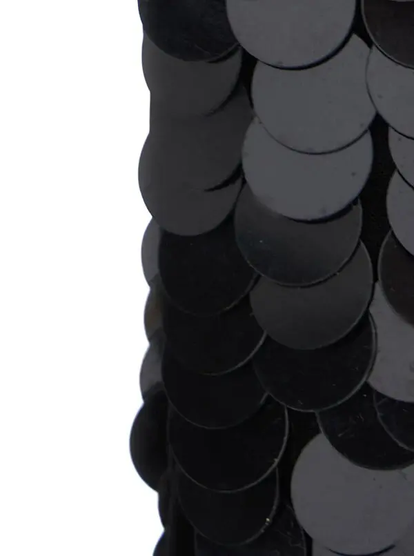 P.a.r.o.s.h Black Scarf With All-over Sequins In Tech Fabric For - Multicolor