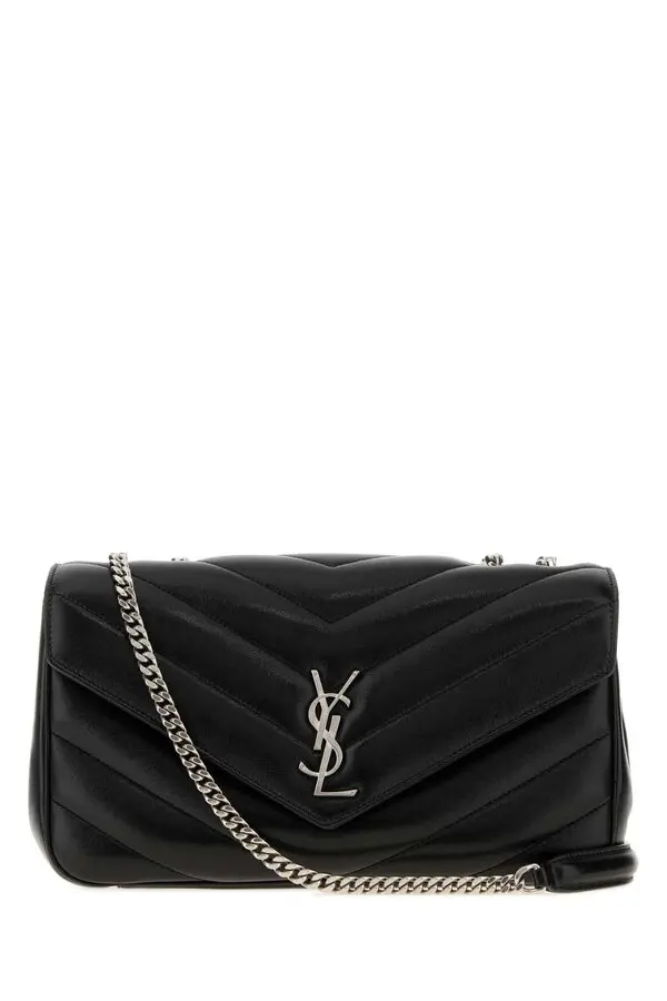 Saint Laurent Leather Medium Loulou Shoulder Bag - Black